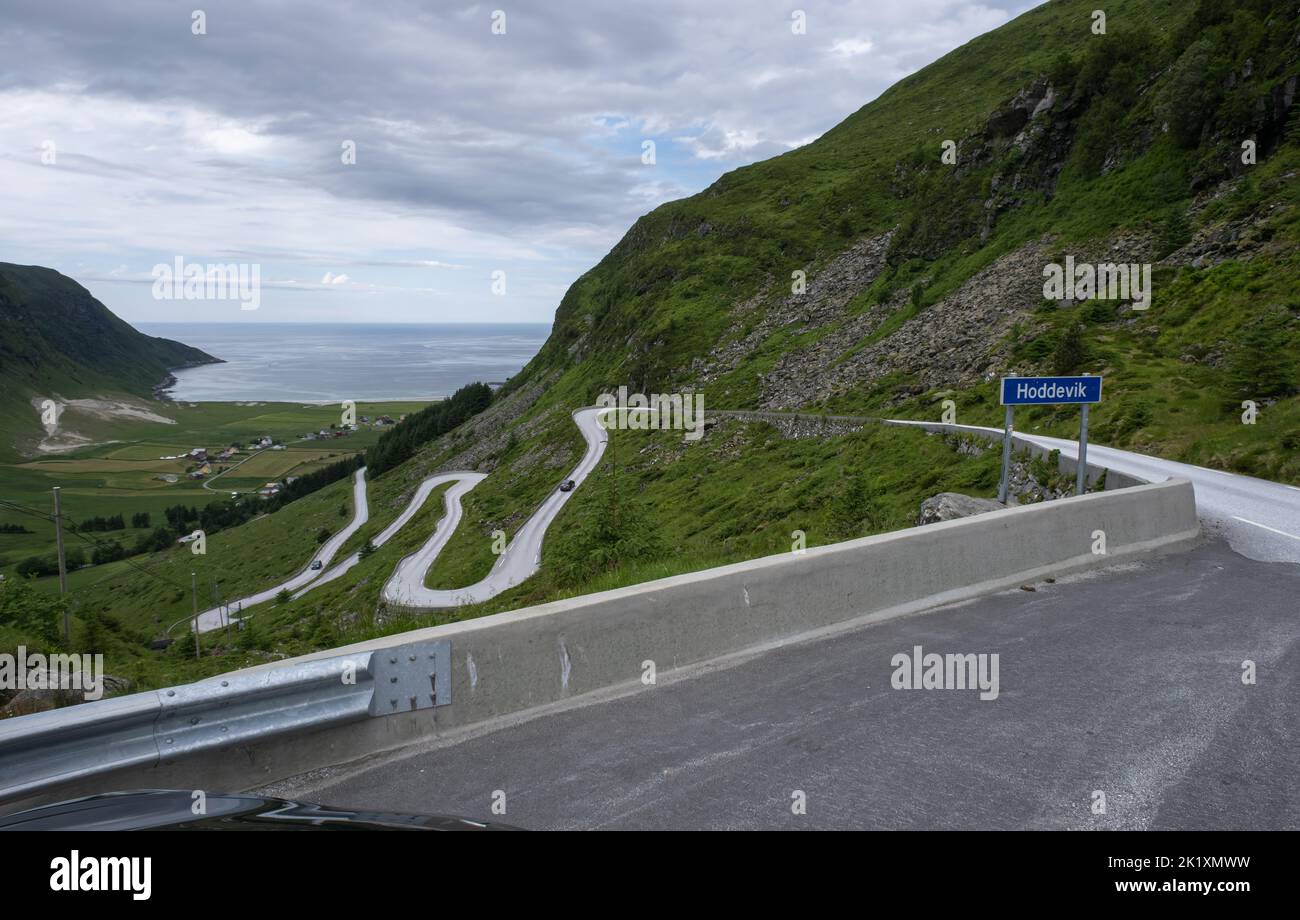 Wonderful landscapes in Norway. Vestland. Beautiful scenery of winding ...