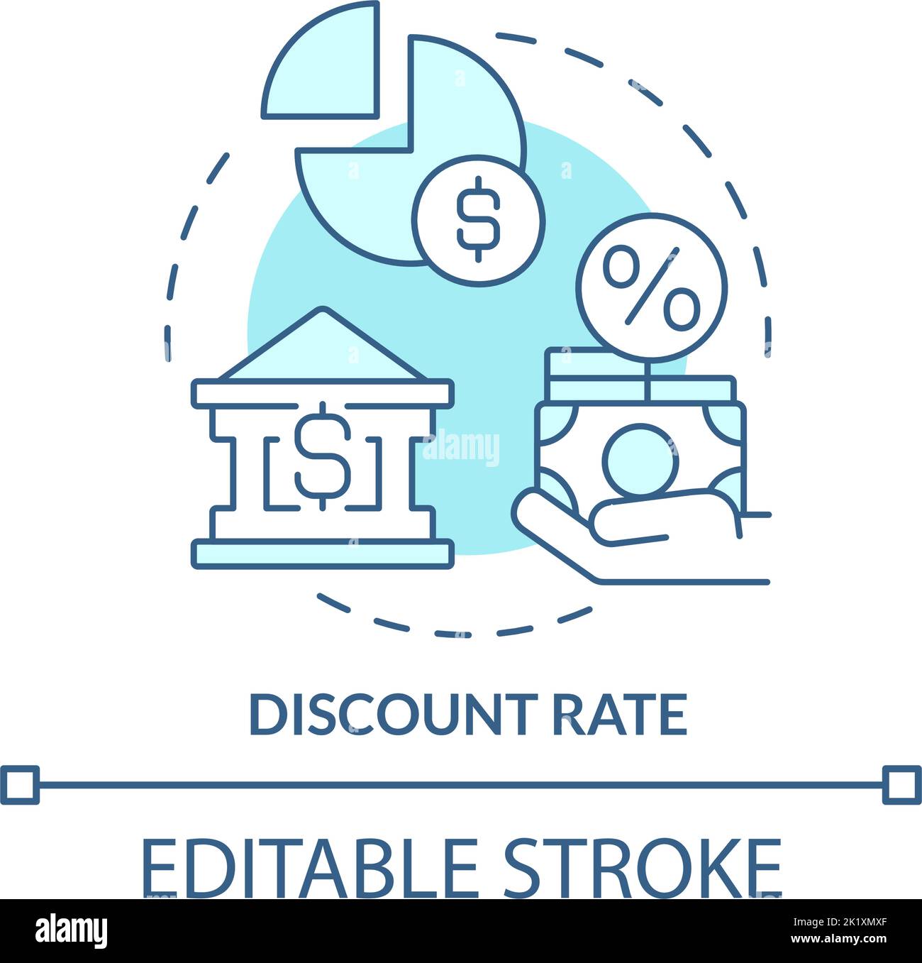 Discount rate turquoise concept icon Stock Vector Image & Art - Alamy