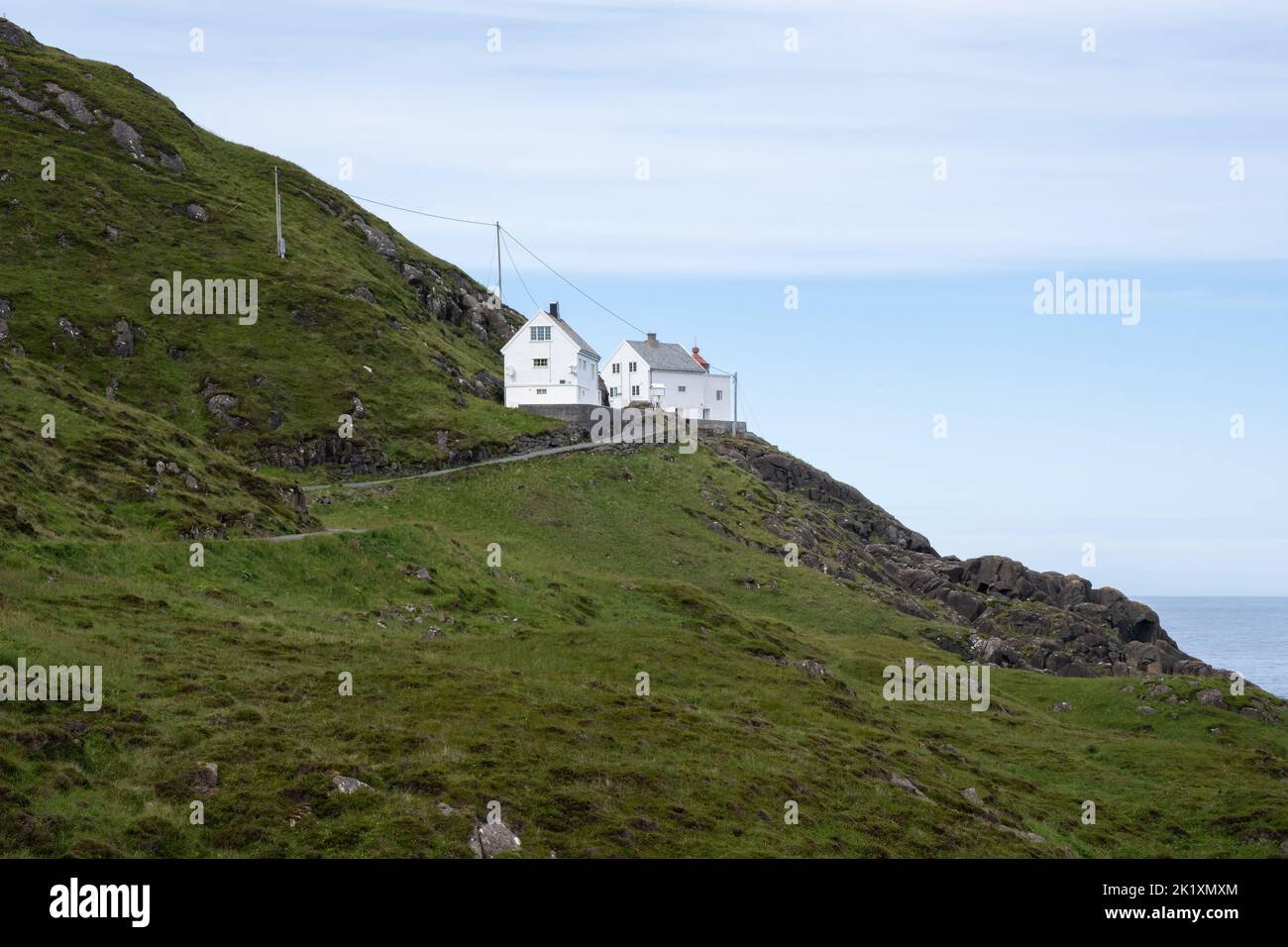 Krakenes, Norway - June 27, 2022: Krakenes Lighthouse is a coastal ...