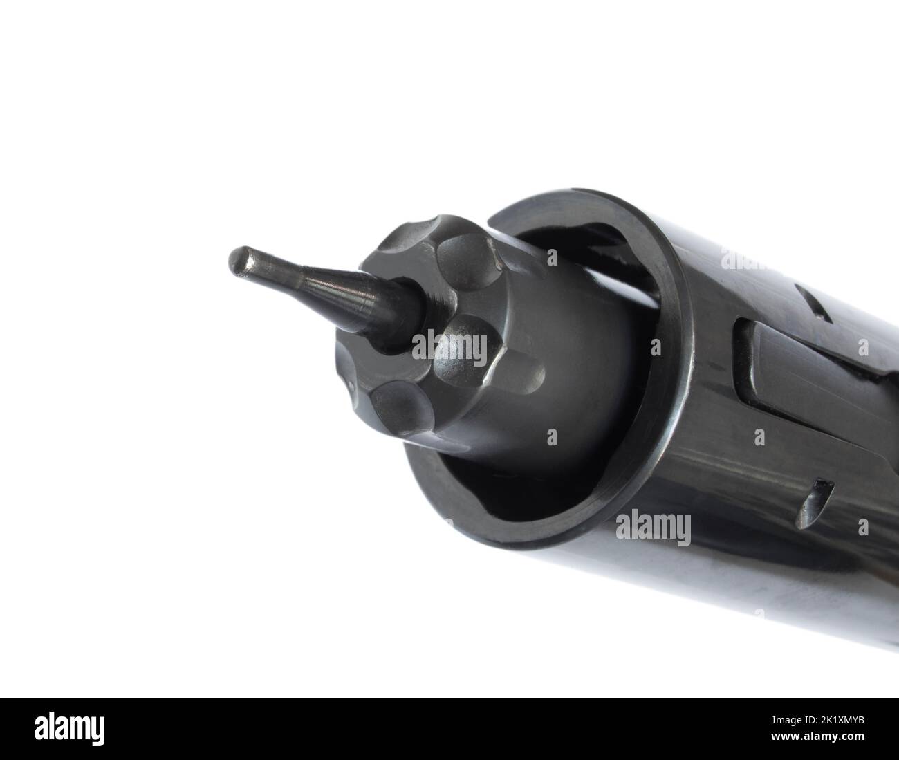 Firing pin in a straight pull rifle bolt isolated on white Stock Photo ...