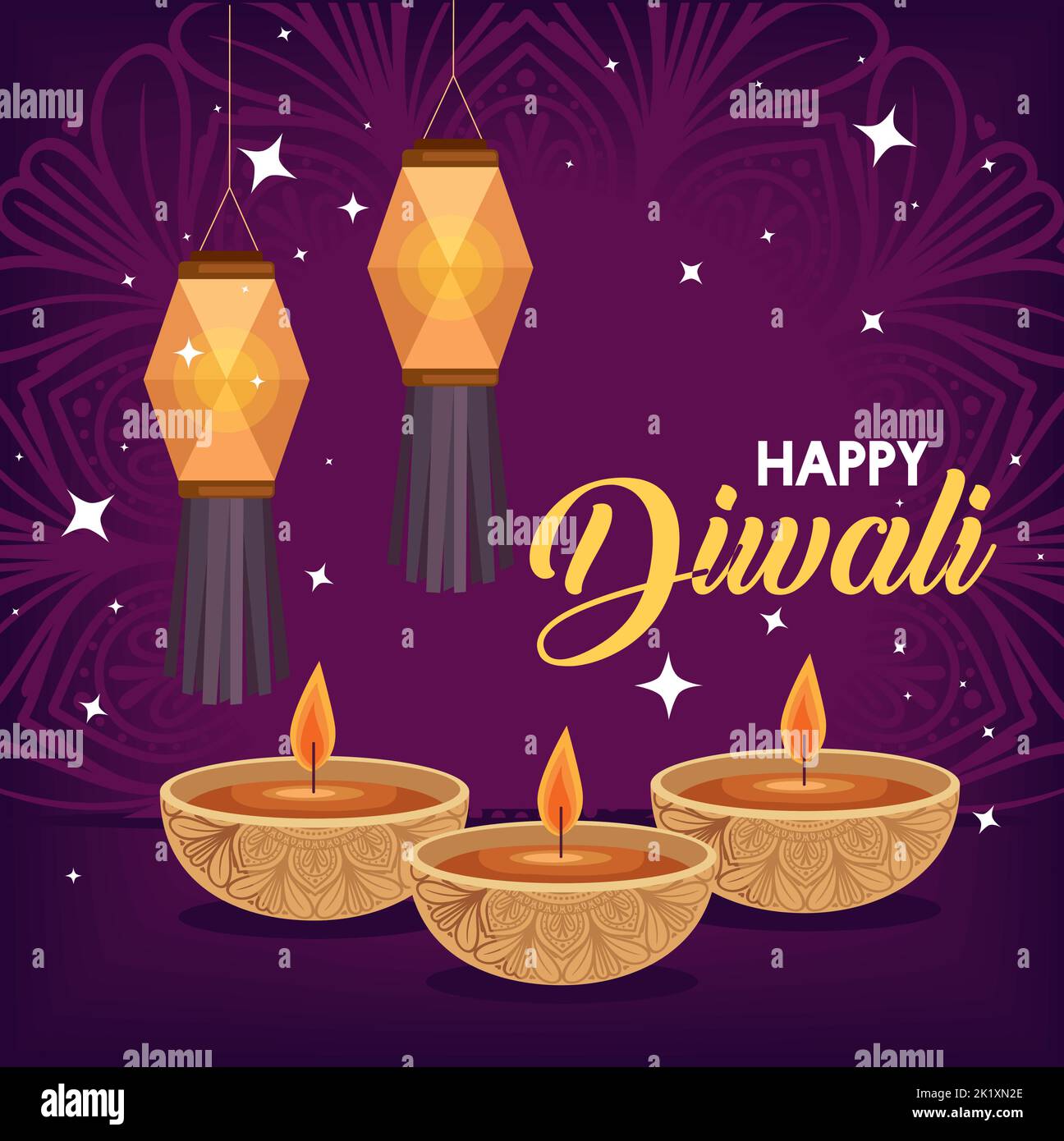 happy diwali lettering postcard Stock Vector Image & Art - Alamy