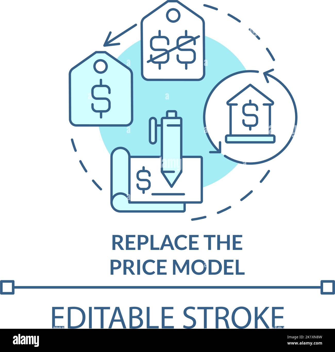 Replace price model turquoise concept icon Stock Vector Image & Art - Alamy