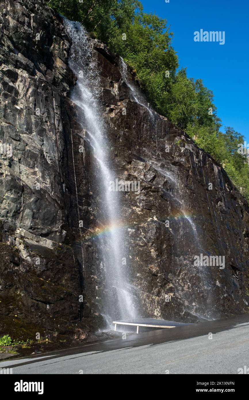Wonderful landscapes in Norway. Vestland. Beautiful scenery of a little ...