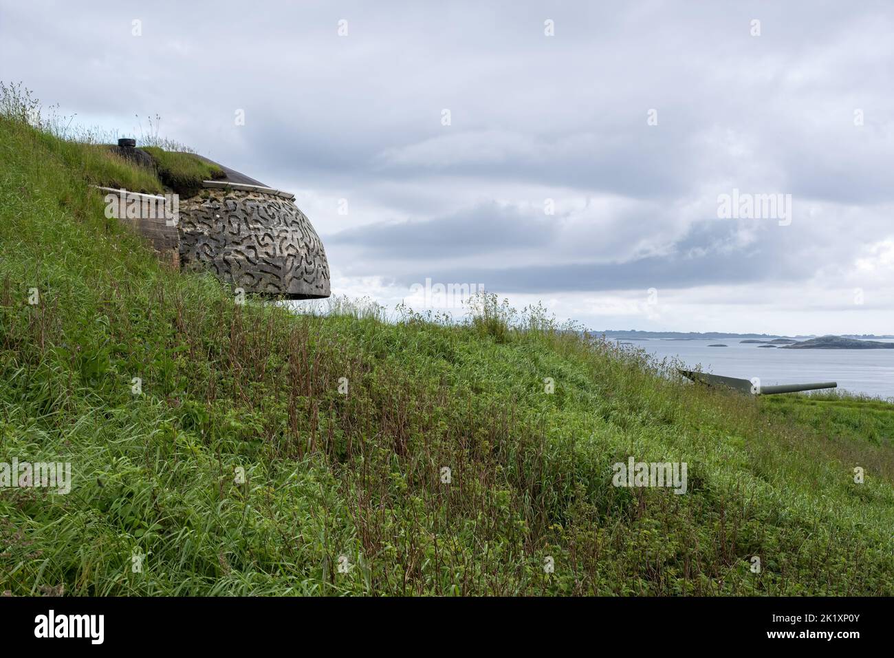 Bud, Norway - July 02, 2022: Ergan costal Fort was built by the Germans ...