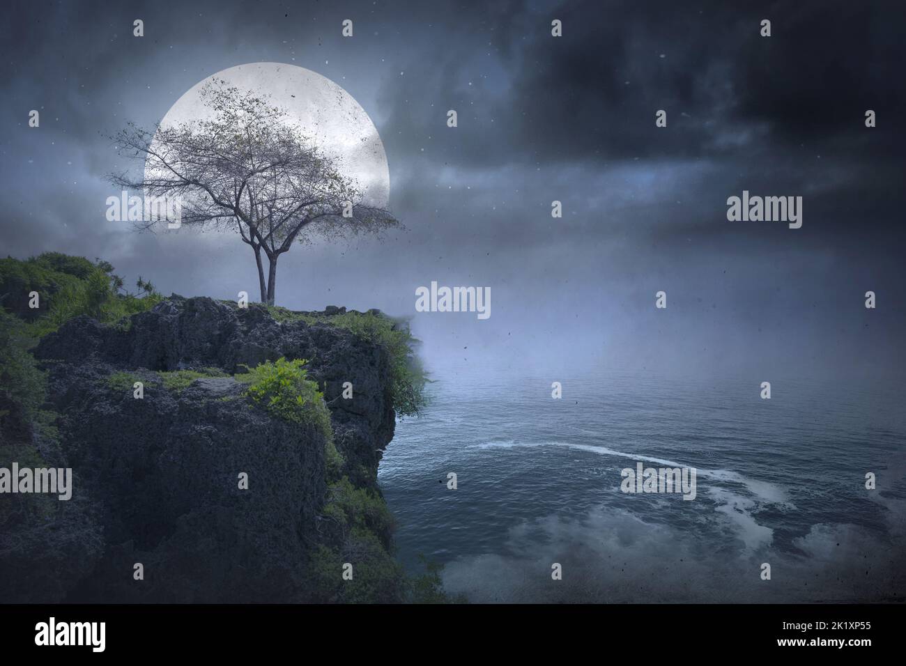 The full moon on the night Stock Photo - Alamy