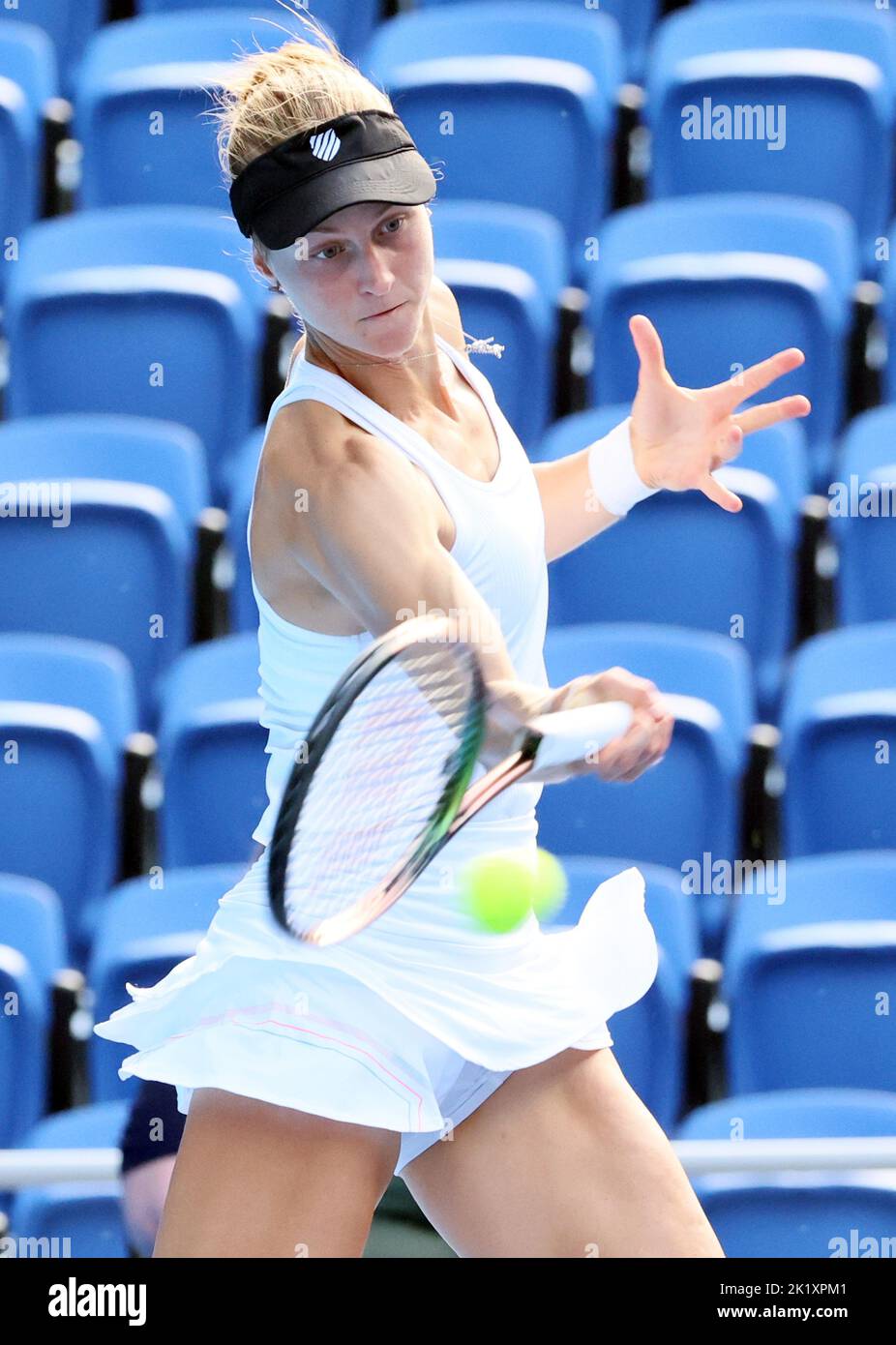 Tokyo, Japan. 21st Sep, 2022. Liudmila Samsonova of Russia returns the ...