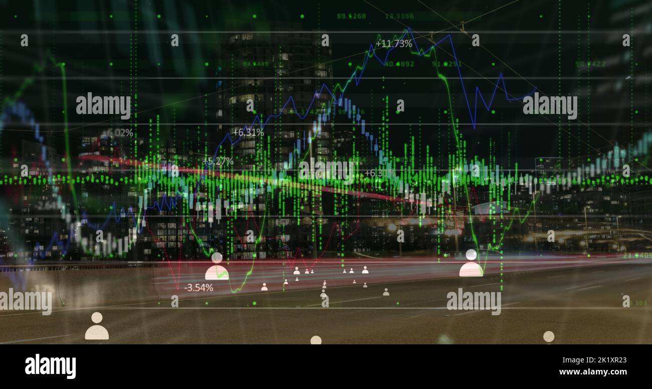 Image of data processing over cityscape Stock Photo - Alamy