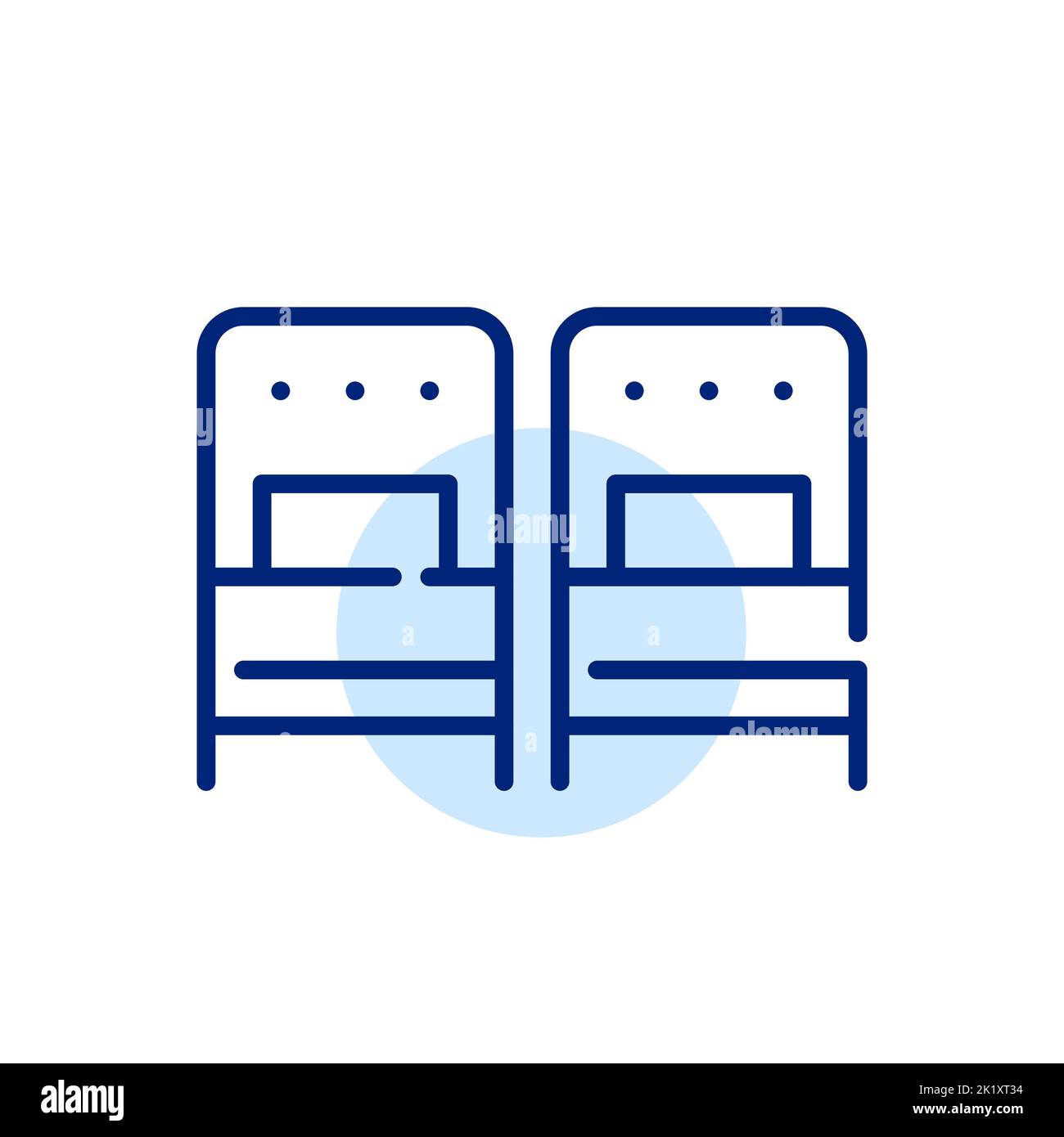 Two single bed hotel sleeping arrangement. Pixel perfect, editable ...