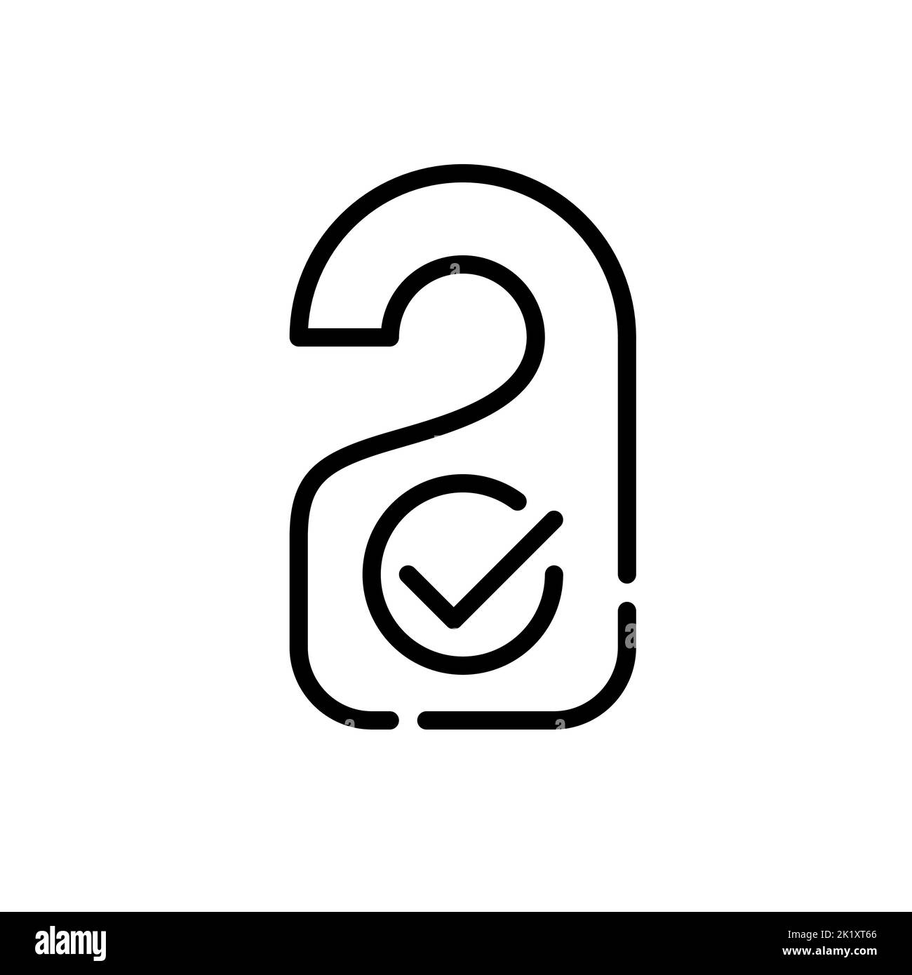 Hotel door sign with approved check mark. Pixel perfect, editable ...