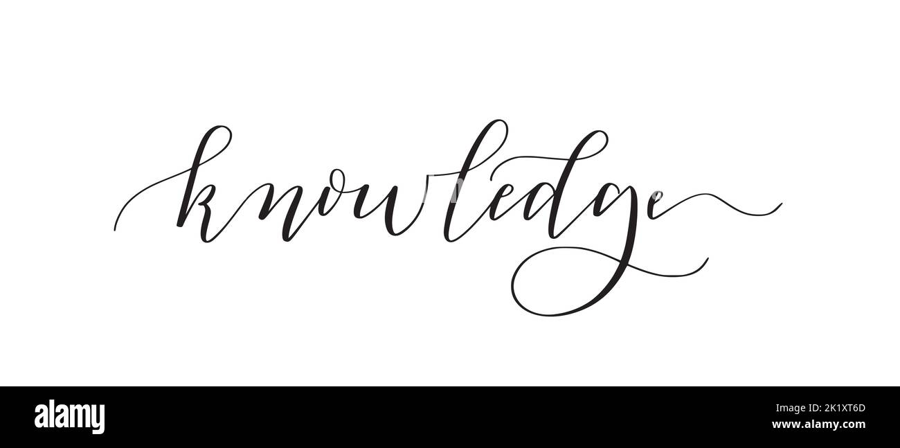 Knowledge cute hand-written word design for posters, prints Stock ...