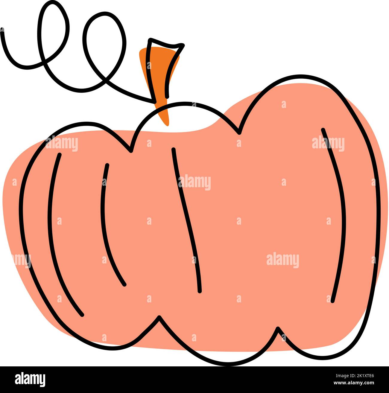 Colorful vector autumn doodle pumpkin for Thanksgiving Day. Vegetable ...