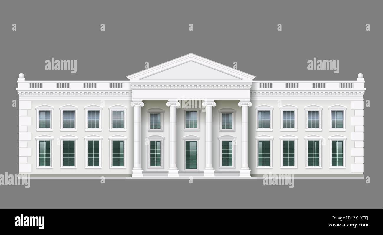 Facade of a classical palace white building Stock Vector Image & Art ...