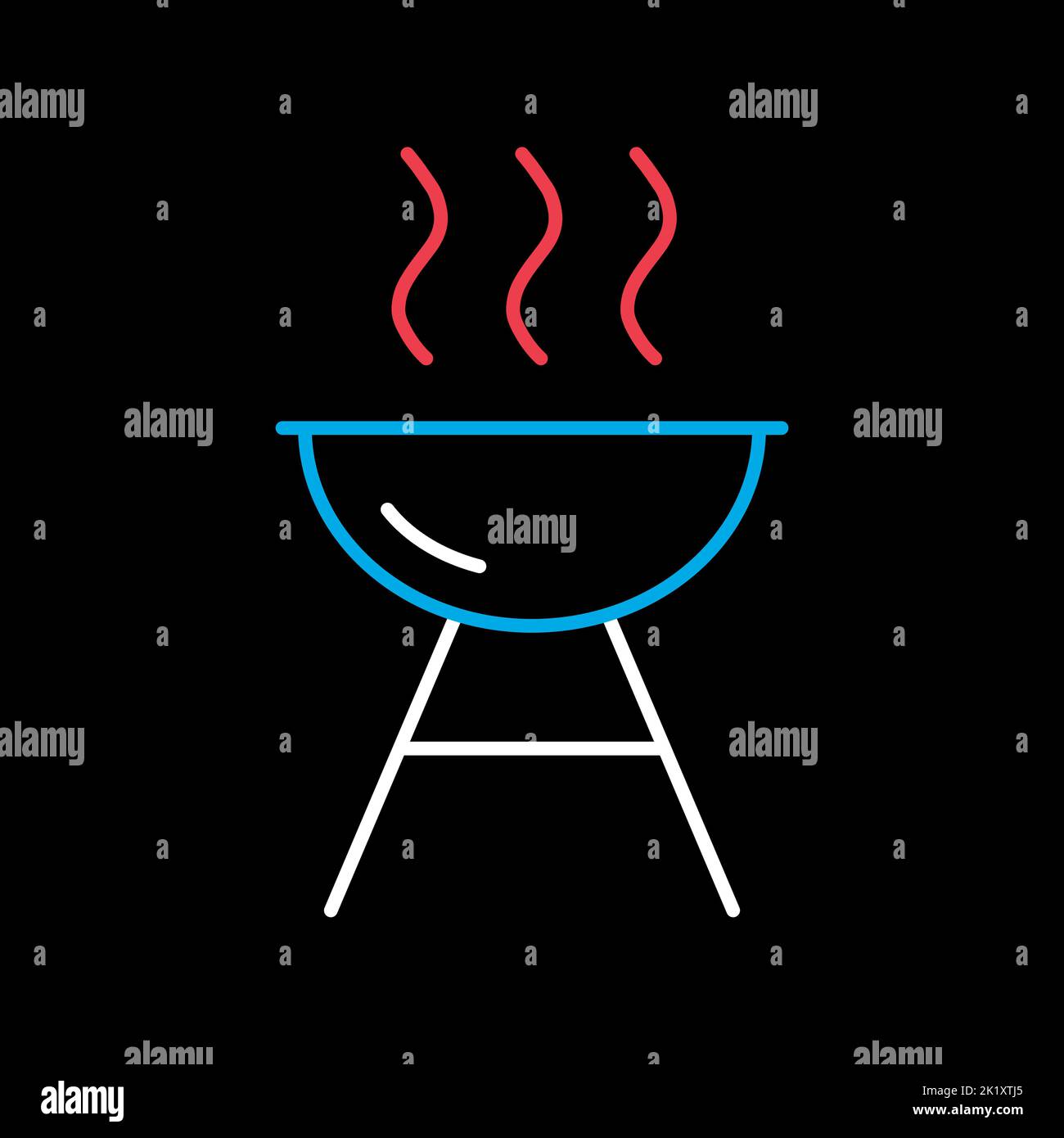Grill BBQ cookout vector isolated on black background icon. Graph ...