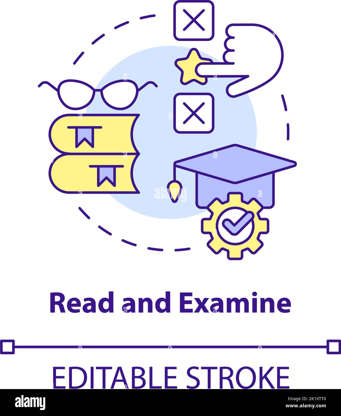 Read And Examine Concept Icon Stock Vector Image And Art Alamy