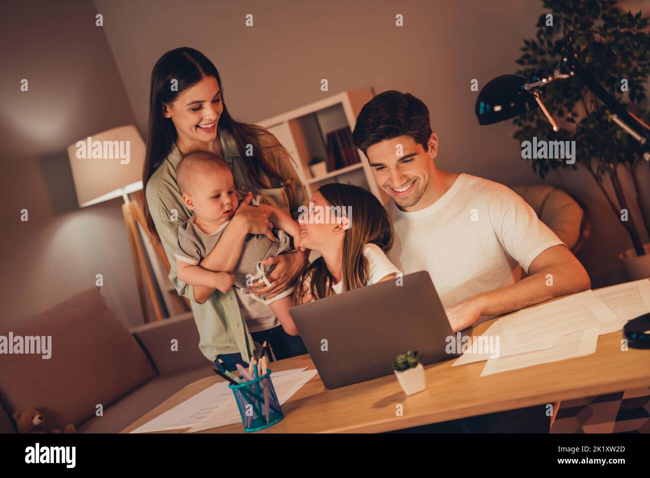 Wife husband son daughter girlfriend boyfriend kids hi-res stock ...