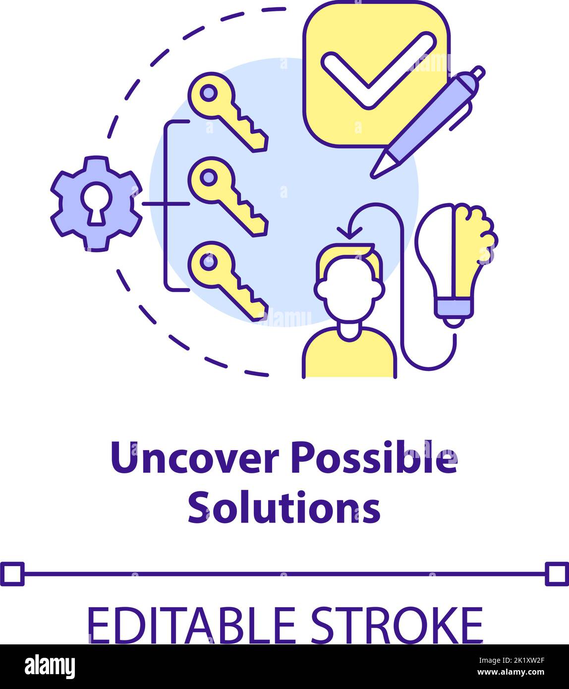 Uncover possible solutions concept icon Stock Vector Image & Art - Alamy