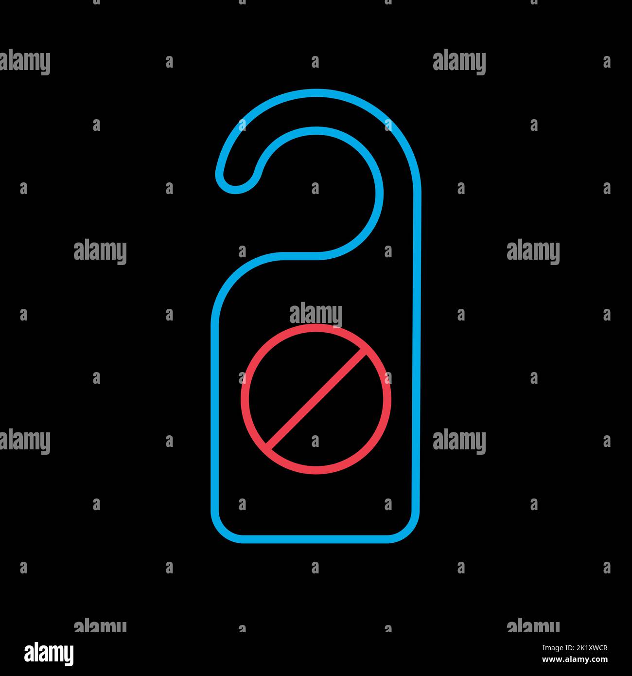 Do Not Disturb Sign Vector Isolated On Black Background Icon Red Hotel