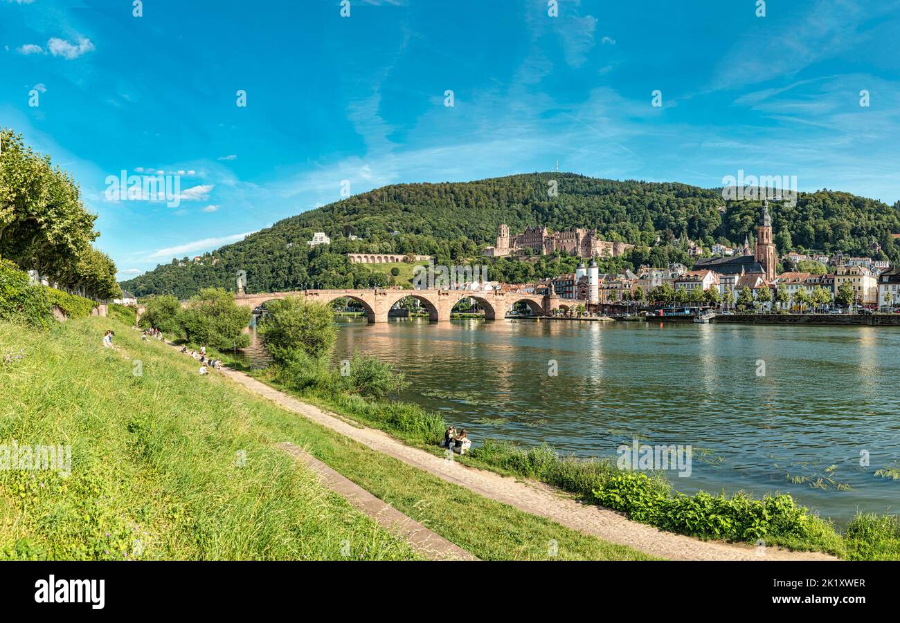 The Old Bridge across the river Neckar Stock Photo - Alamy