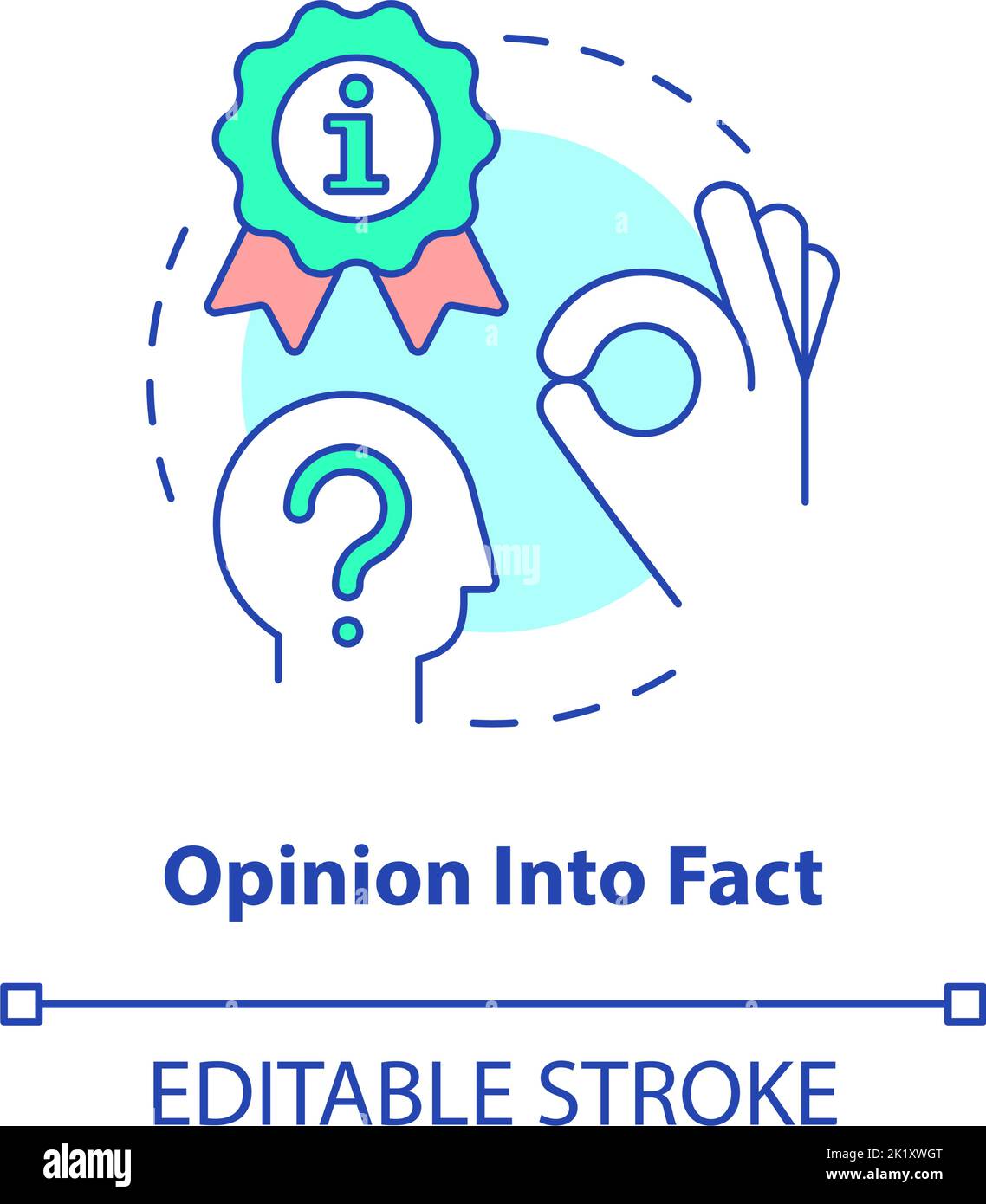Opinion into fact concept icon Stock Vector Image & Art - Alamy