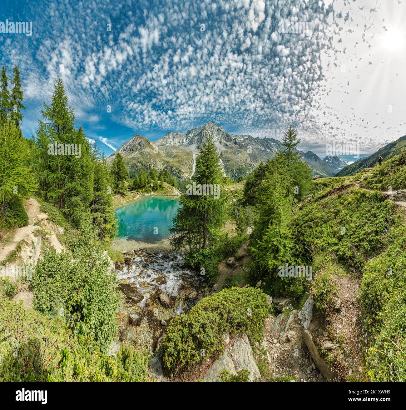 Lac Bleu with a view towards Dent de Perroc Stock Photo - Alamy