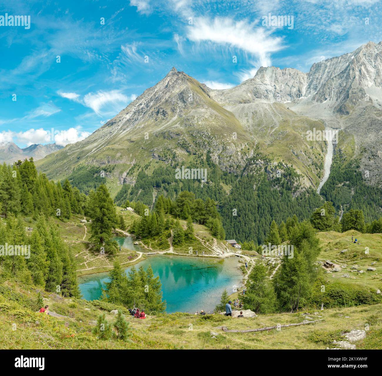 Lac Bleu with a view towards Dent de Perroc Stock Photo - Alamy