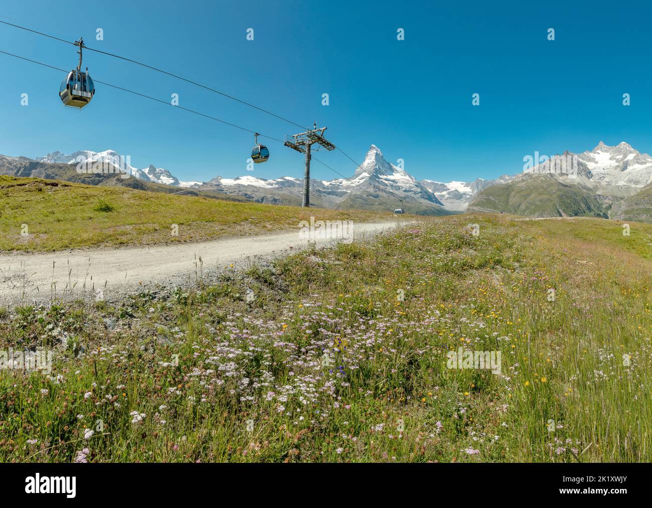 Funicular Sunnegga - Blauherd, Matterhorn Stock Photo - Alamy