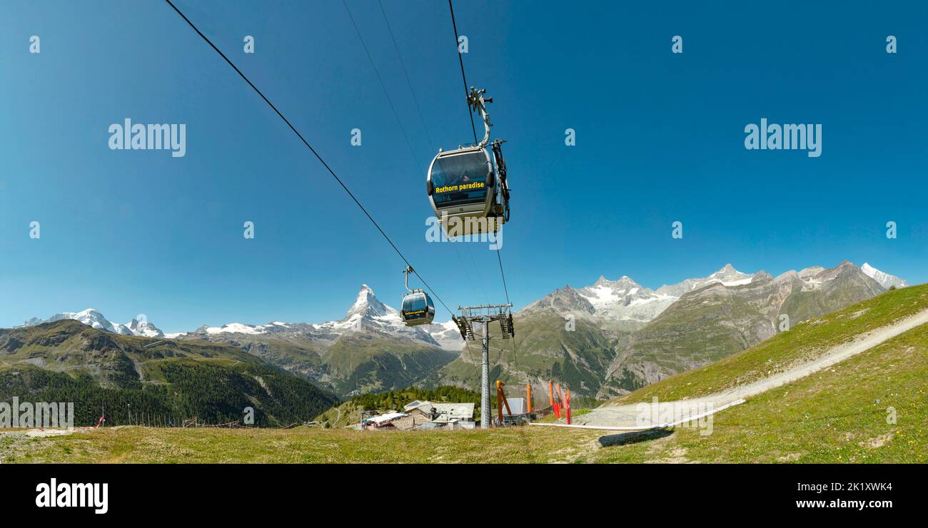 Funicular Sunnegga - Rothorn, Matterhorn Stock Photo - Alamy