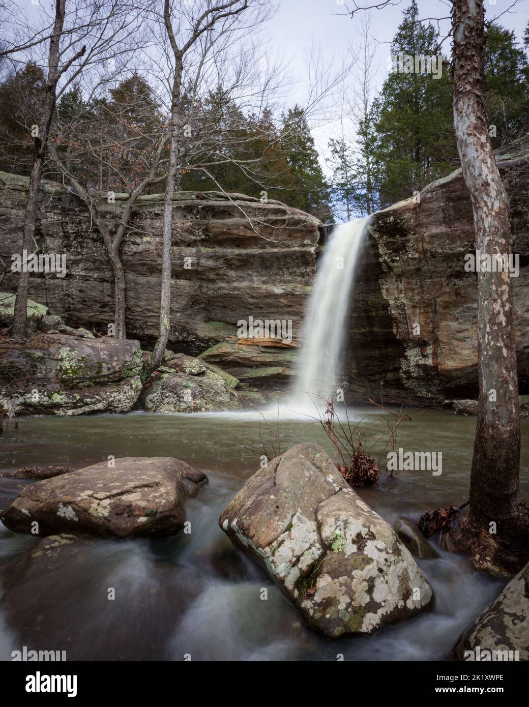 The beautiful Jackson Falls in the Shawnee National Forest, United ...