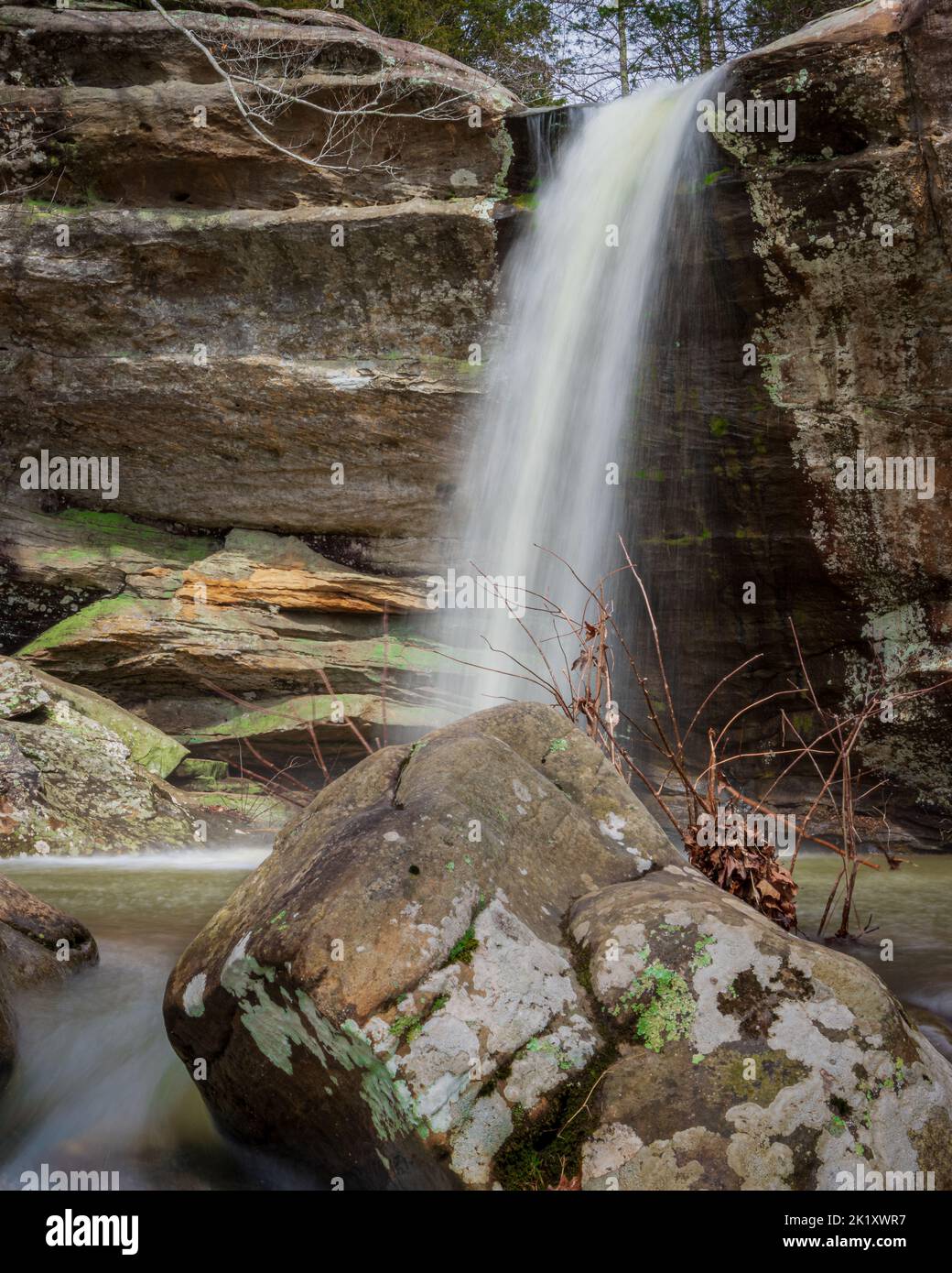 The beautiful Jackson Falls in the Shawnee National Forest, United ...