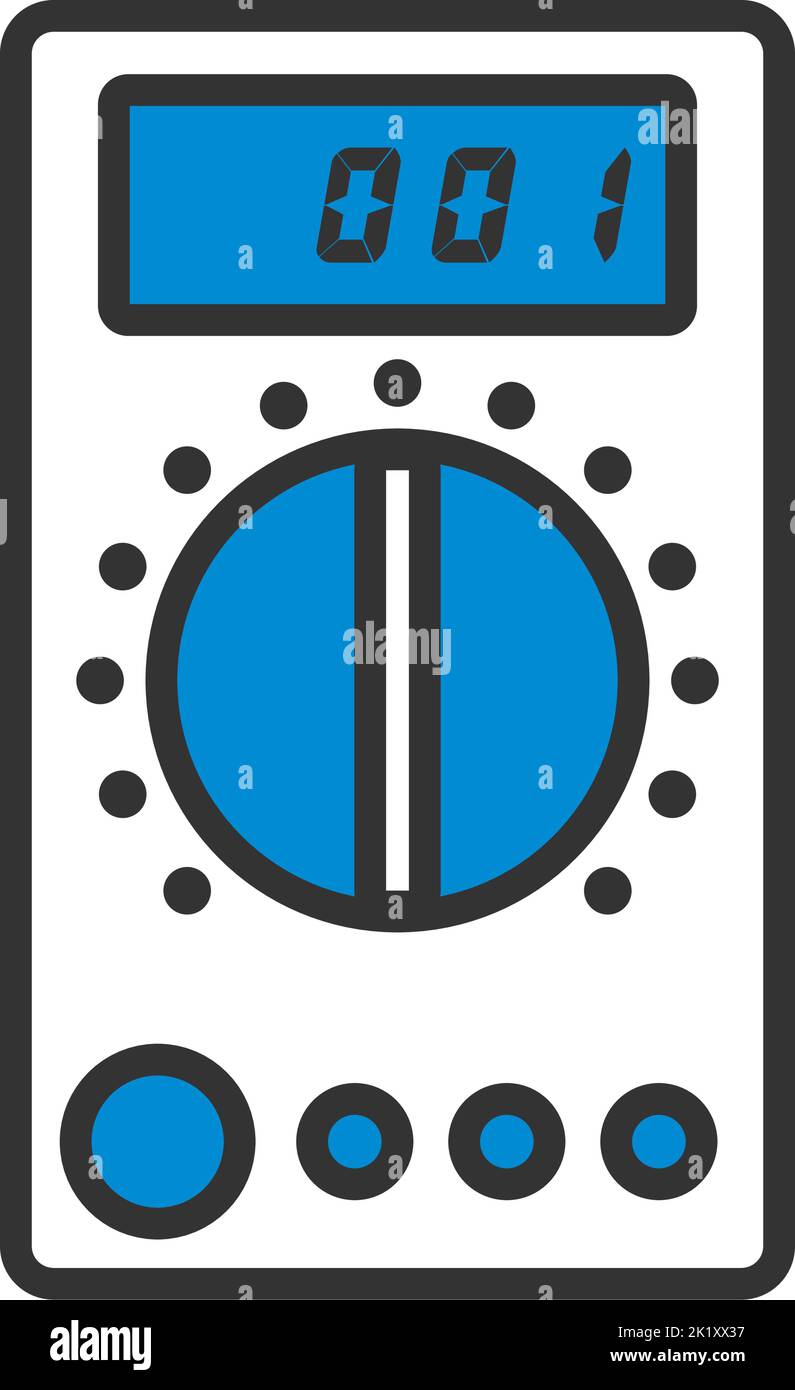 Multimeter Icon. Editable Bold Outline With Color Fill Design. Vector ...