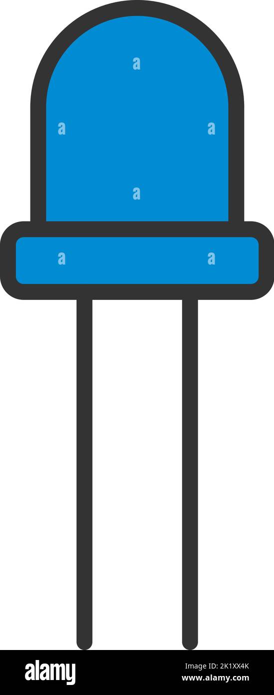 Light-emitting Diode Icon. Editable Bold Outline With Color Fill Design. Vector Illustration ...