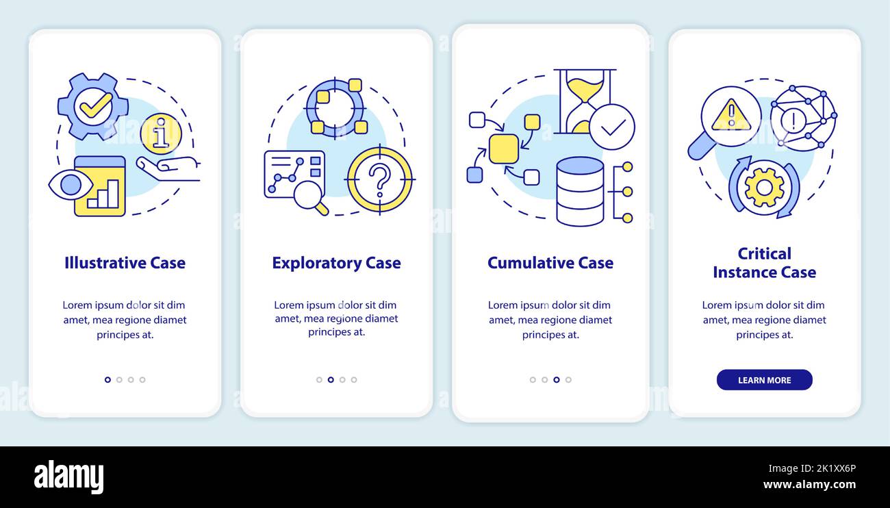 Types of case study onboarding mobile app screen Stock Vector Image & Art - Alamy