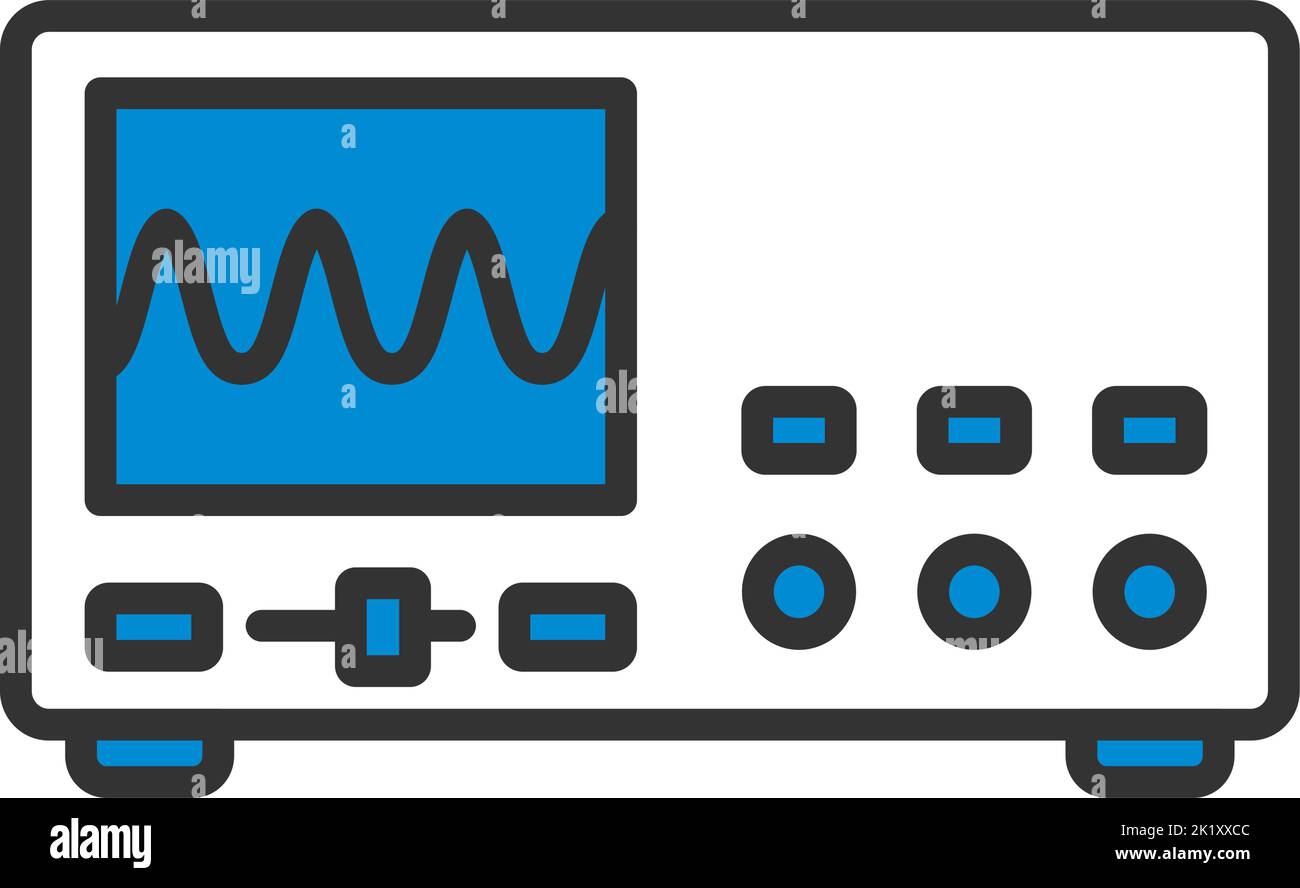 Oscilloscope Icon. Editable Bold Outline With Color Fill Design. Vector ...