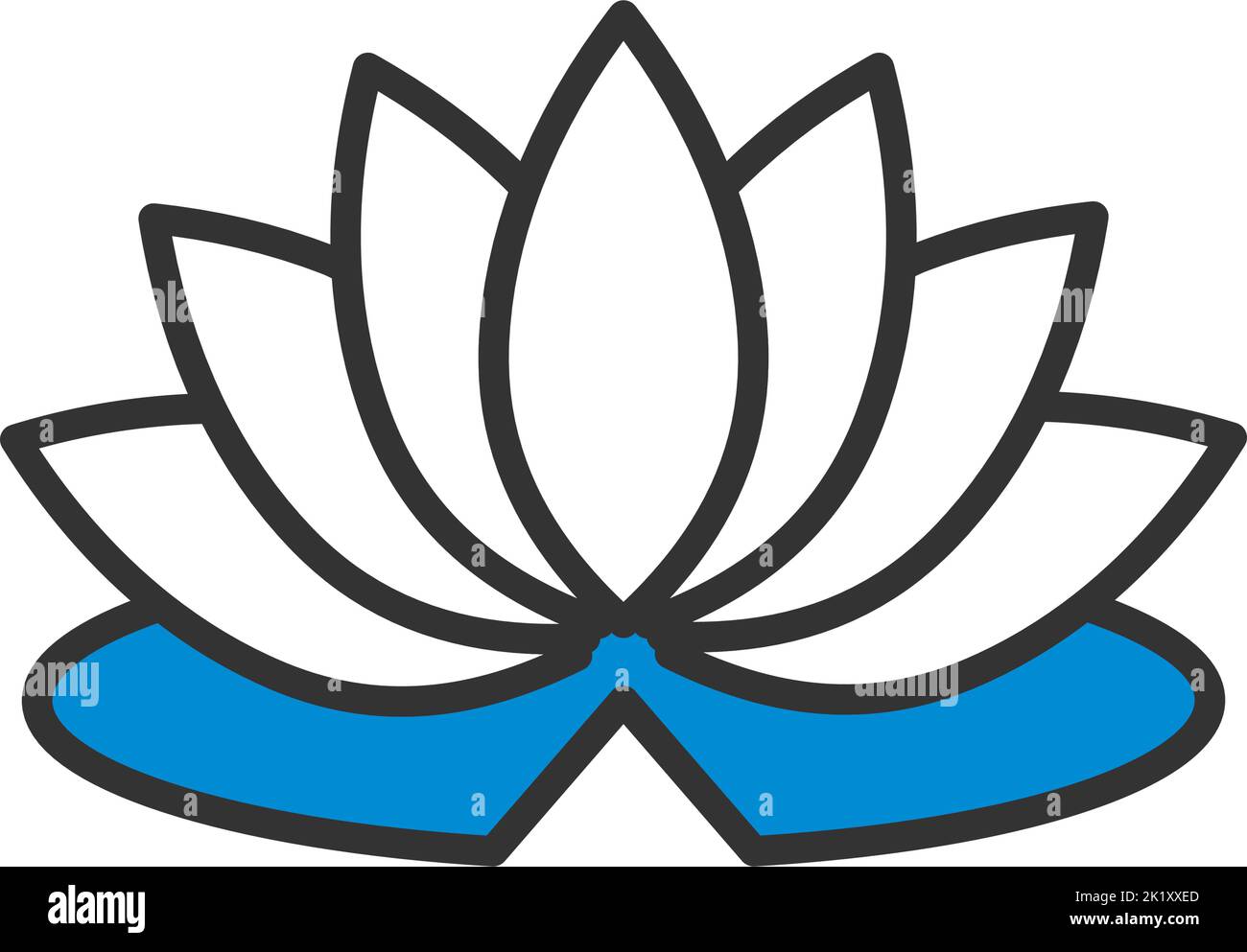 Lotus Flower Icon. Editable Bold Outline With Color Fill Design. Vector ...