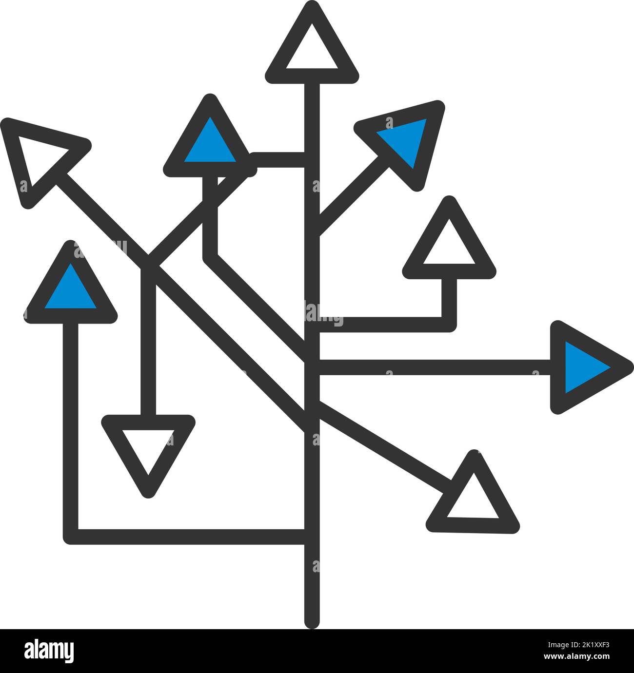 Direction Arrows Icon. Editable Bold Outline With Color Fill Design ...