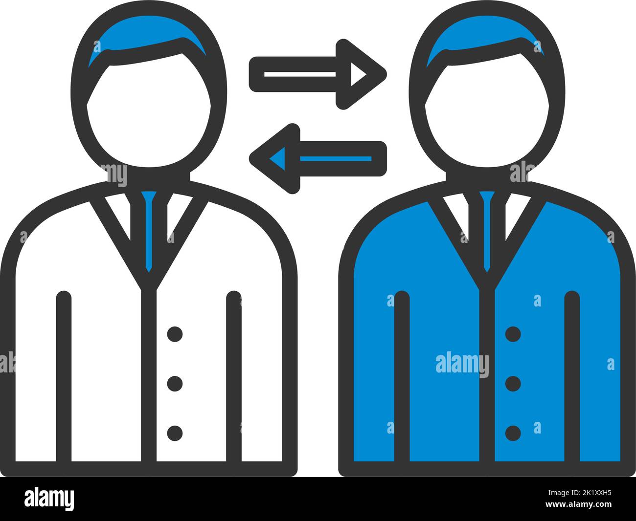Corporate Interaction Icon. Editable Bold Outline With Color Fill ...