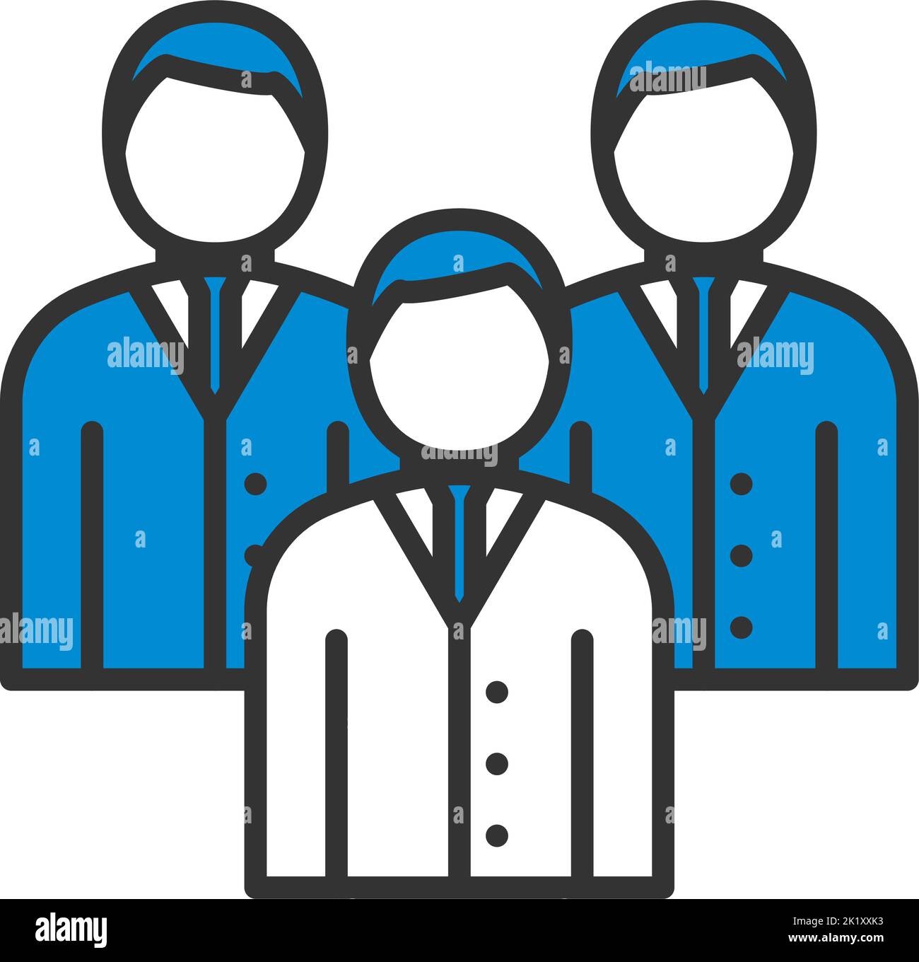 Corporate Team Icon. Editable Bold Outline With Color Fill Design ...
