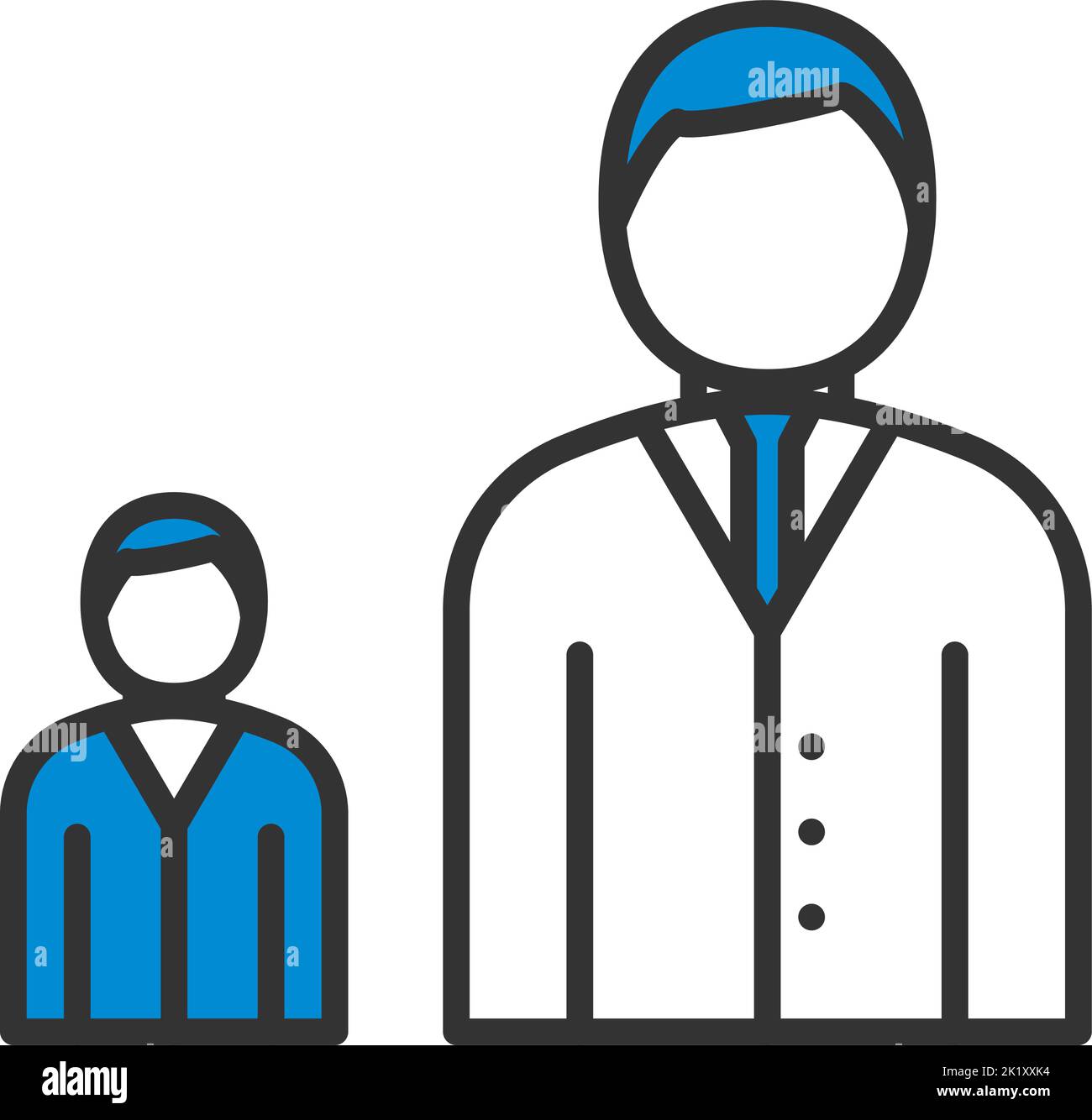 Man Boss With Subordinate Icon. Editable Bold Outline With Color Fill ...