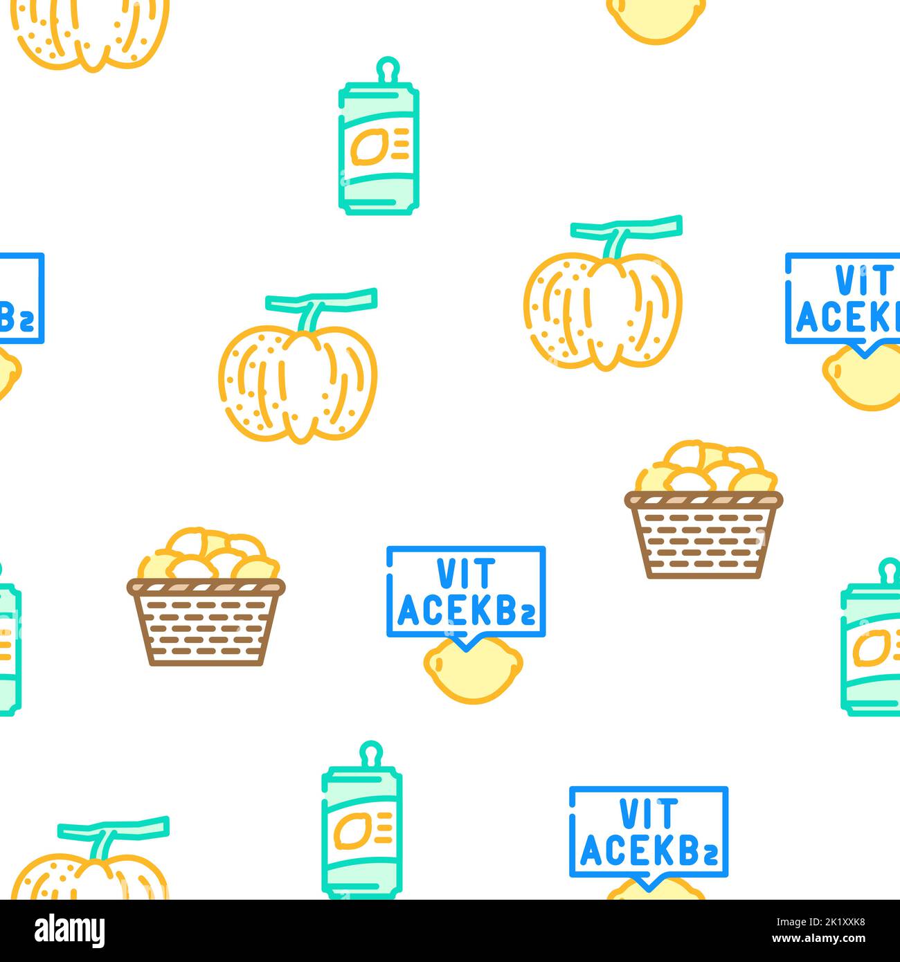lemon fruit citrus slice fresh vector seamless pattern Stock Vector ...