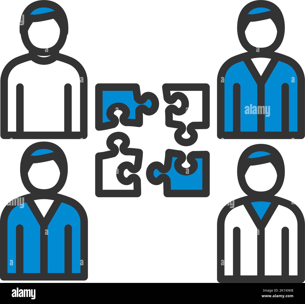 Corporate Team Icon Editable Bold Outline With Color Fill Design Vector Illustration Stock