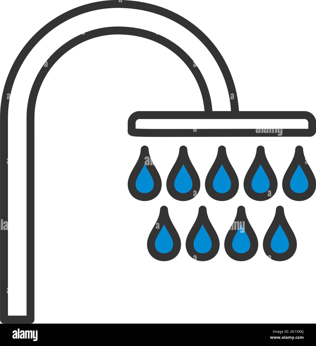 Shower Icon. Editable Bold Outline With Color Fill Design. Vector ...