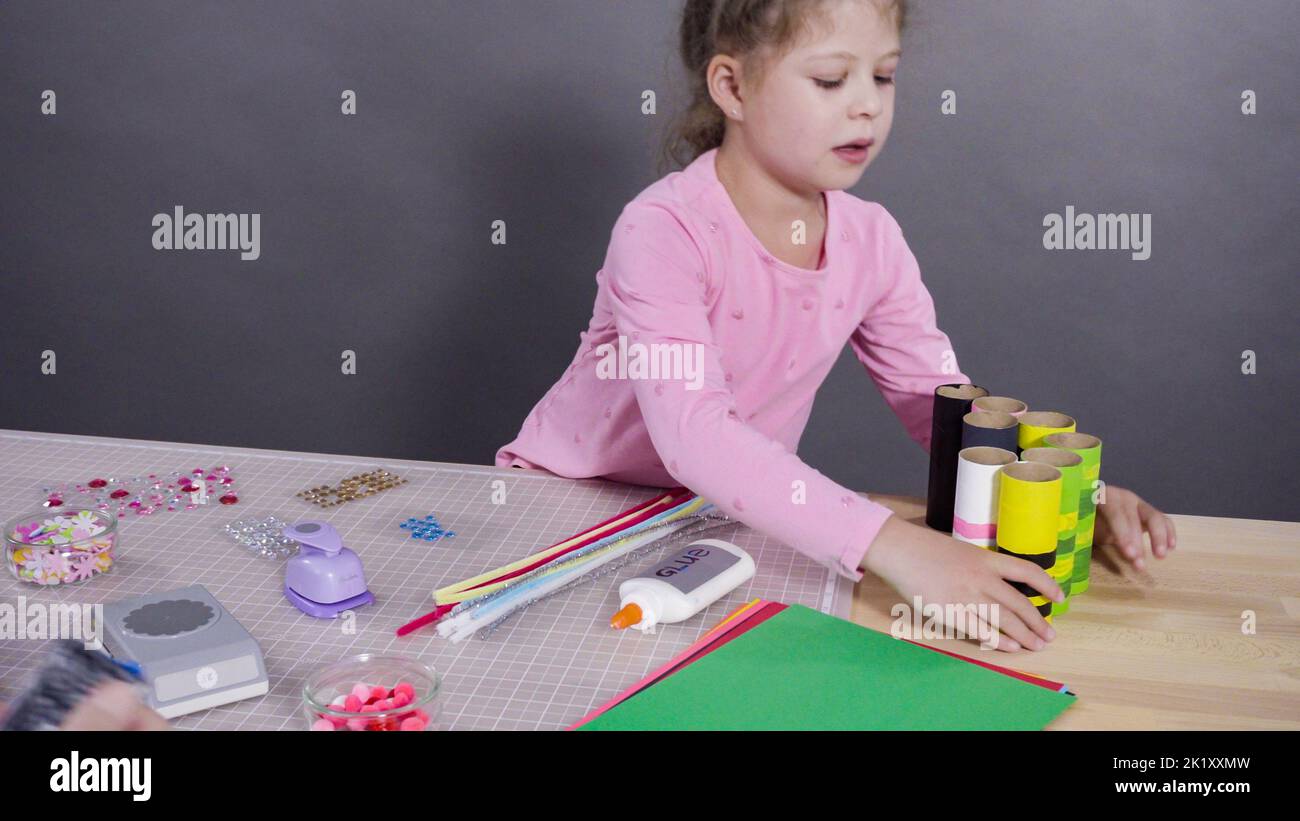 Kids craft project Stock Photo - Alamy