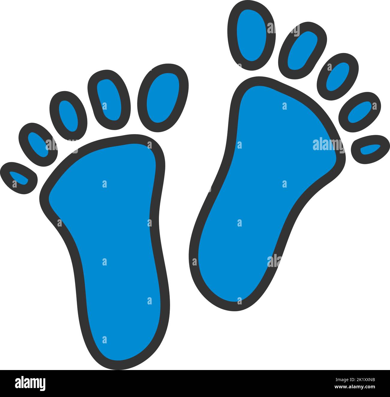 Foot Print Icon. Editable Bold Outline With Color Fill Design. Vector ...