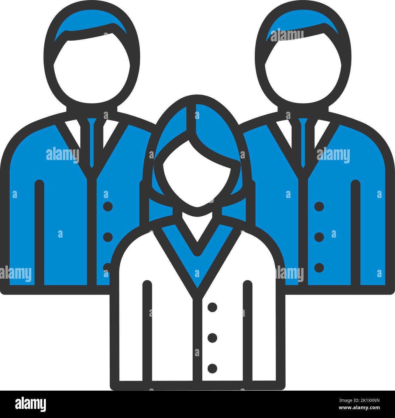 Corporate Team Icon. Editable Bold Outline With Color Fill Design ...