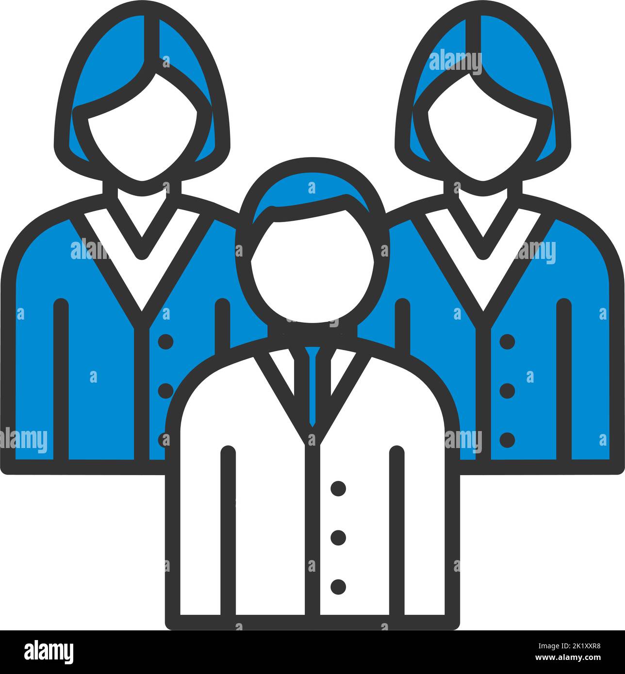 Corporate Team Icon. Editable Bold Outline With Color Fill Design ...