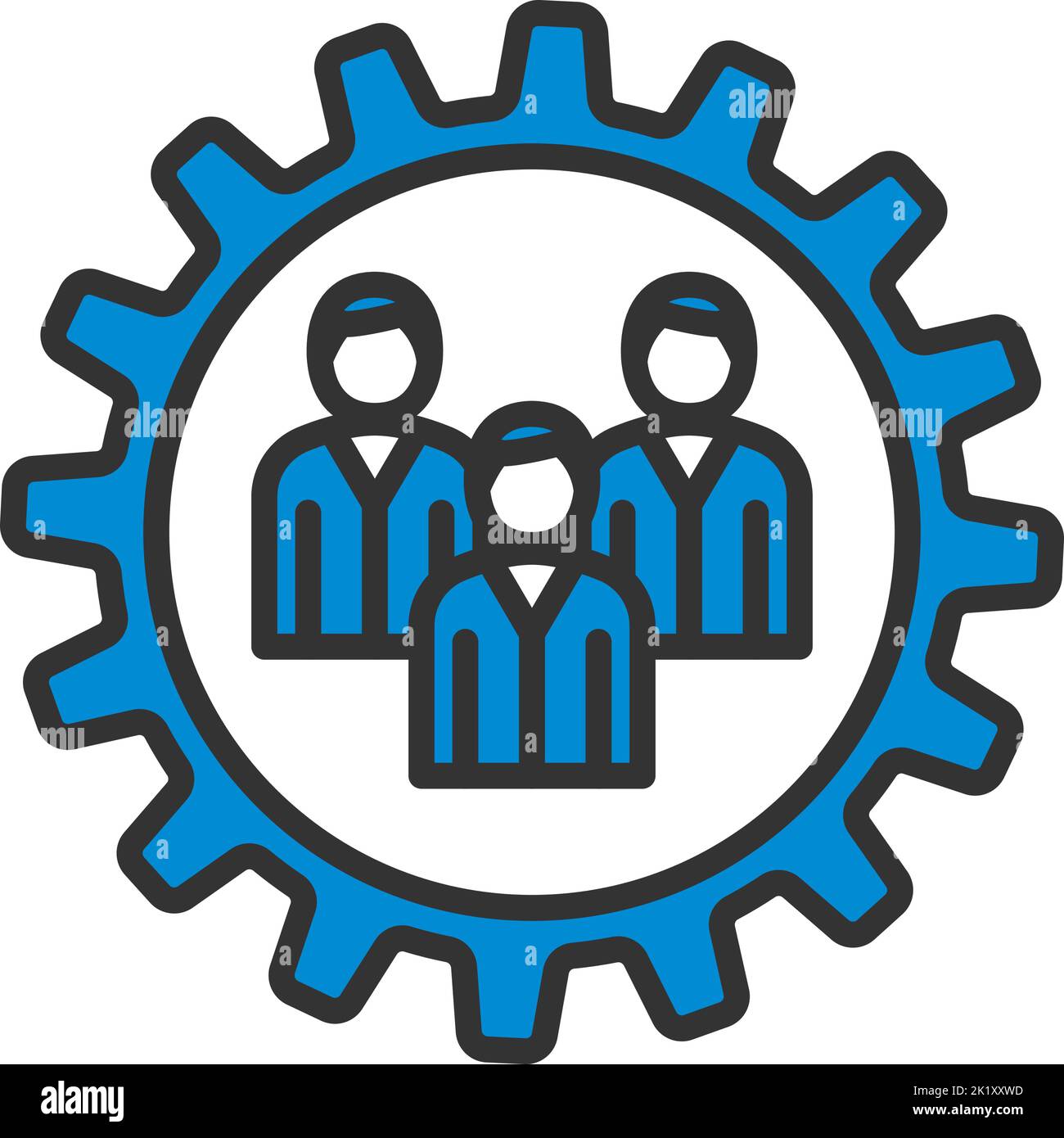 Teamwork Icon. Editable Bold Outline With Color Fill Design. Vector ...