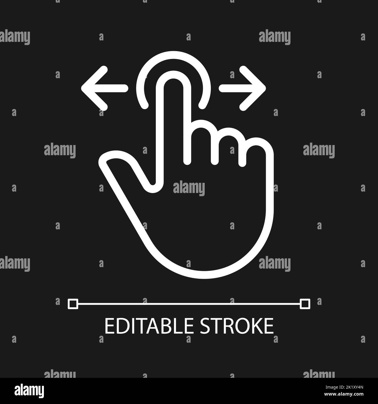 Scrolling horizontally pixel perfect white linear icon for dark theme Stock Vector Image & Art ...