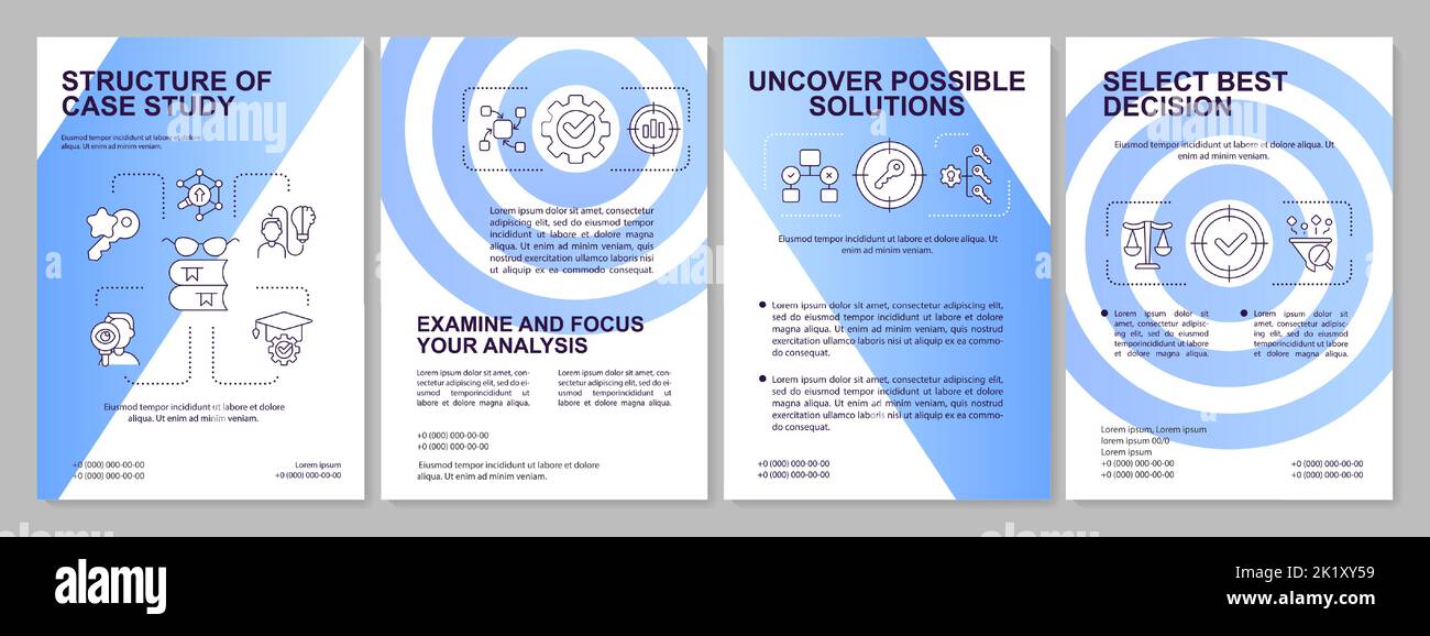 Case study structure building blue brochure template Stock Vector Image ...