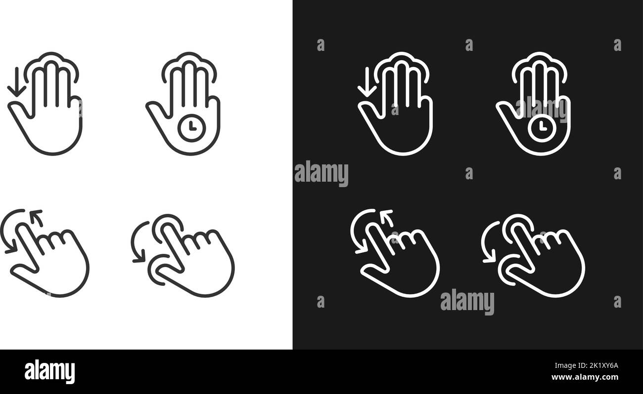 Multi touch control pixel perfect linear icons set for dark, light mode ... Multi touch control pixel perfect linear icons set for dark, light mode ...