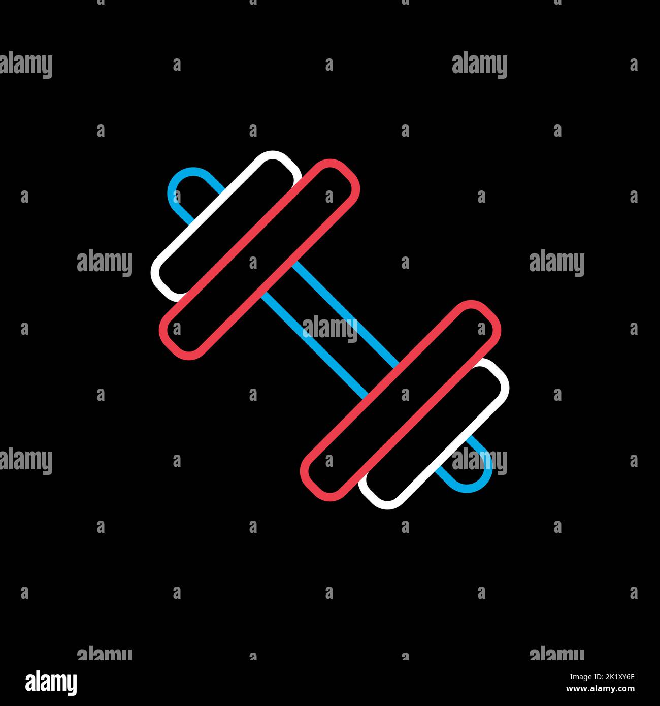 Dumbbell flat vector isolated on black background icon. Graph symbol ...